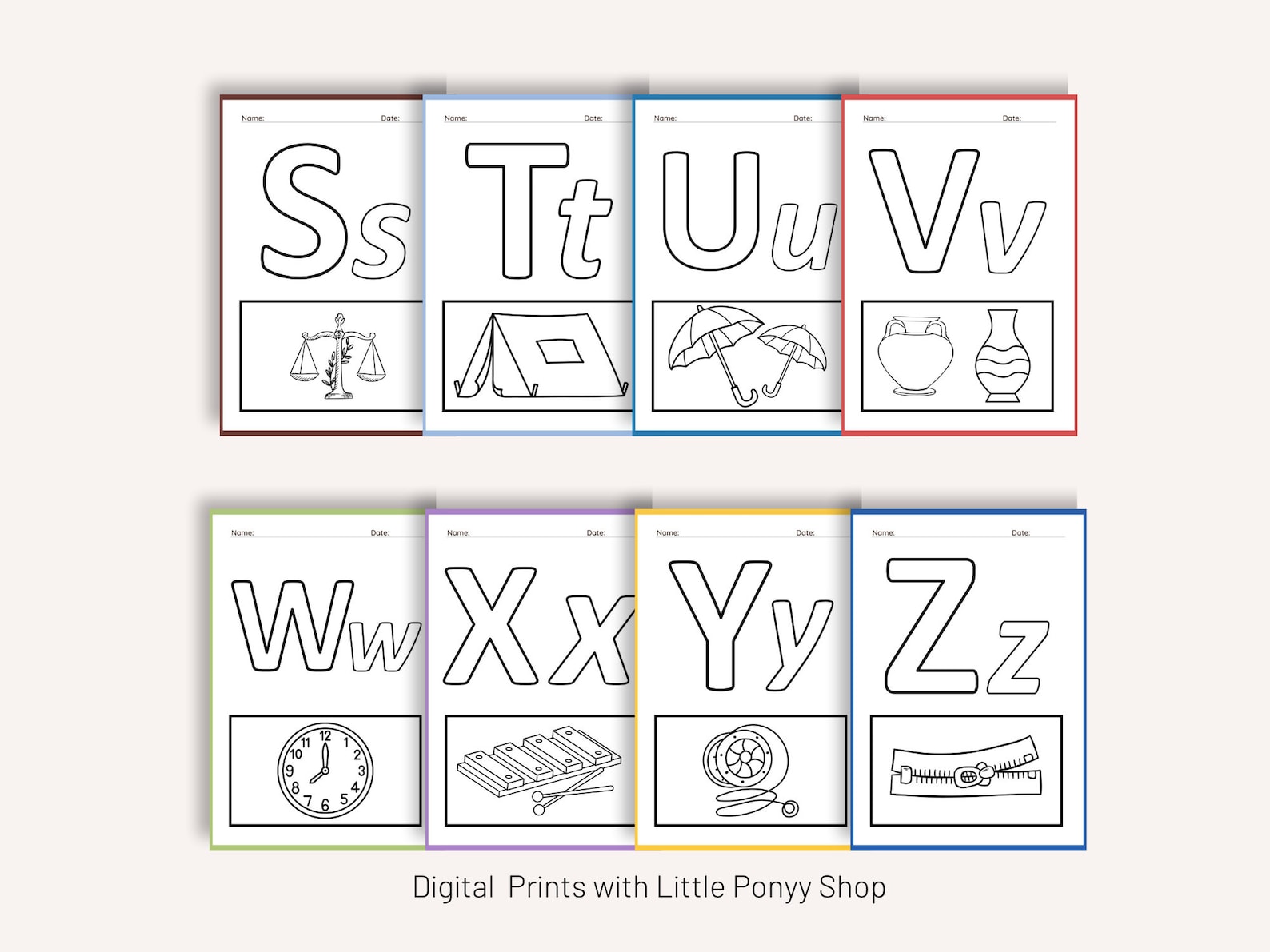 Children's Printable Alphabet Coloring Book Pages Downloadable Alphabet ...