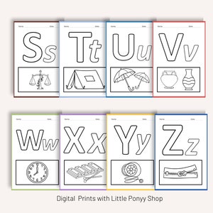 Children's Printable Alphabet Coloring Book Pages Downloadable Alphabet ...