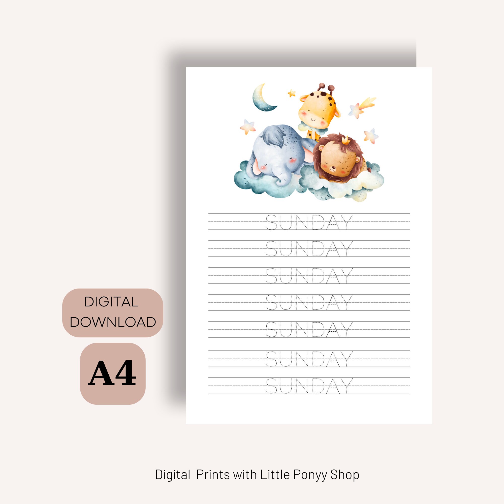 Days of the Week Tracing Worksheets / Tracing Printable for Pre-k ...