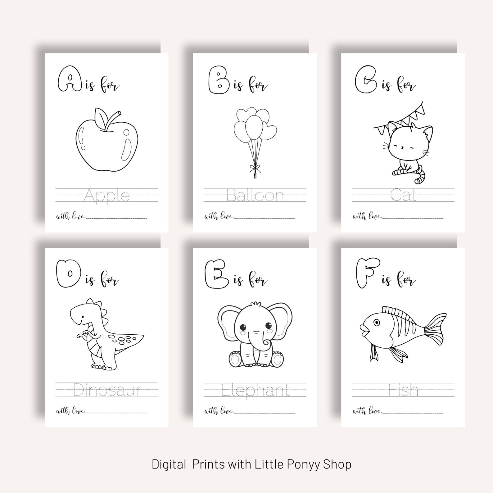 Editable Baby Shower ABC Coloring Book, First Alphabet Coloring Book ...