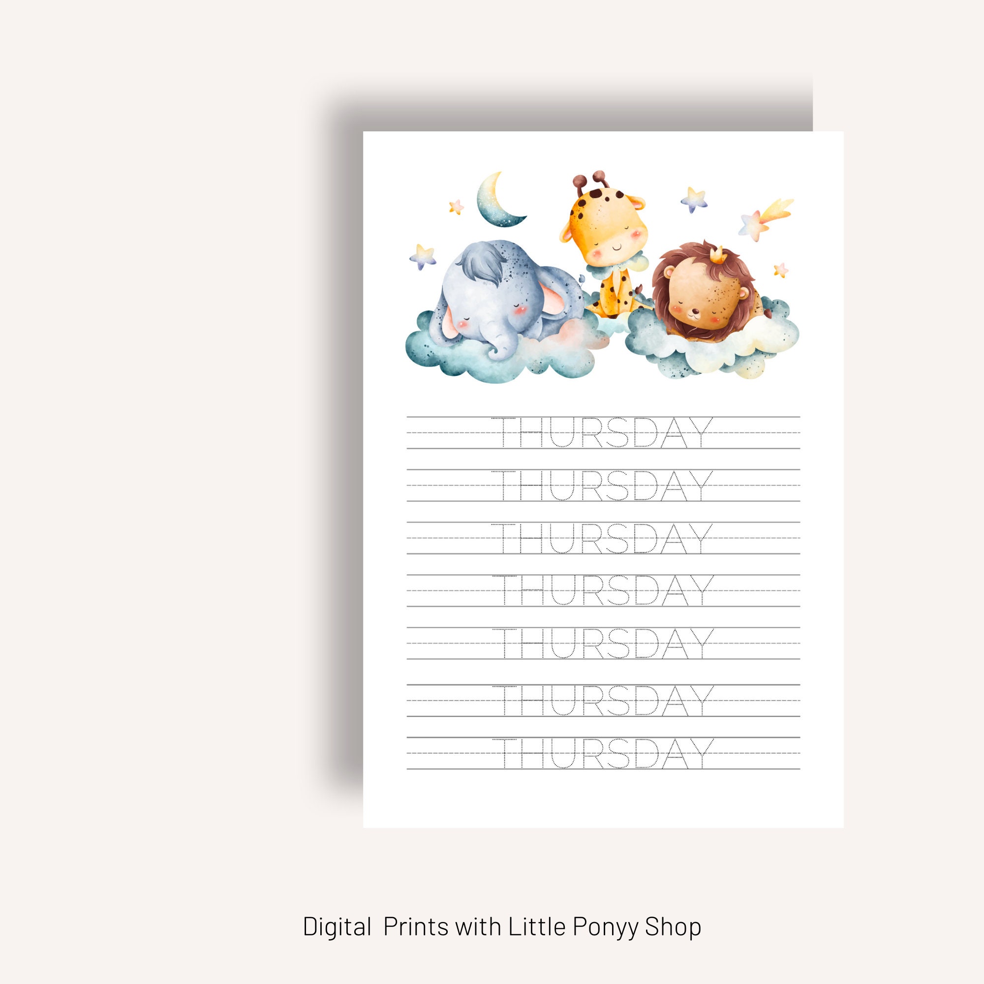 Days of the Week Tracing Worksheets / Tracing Printable for Pre-k ...