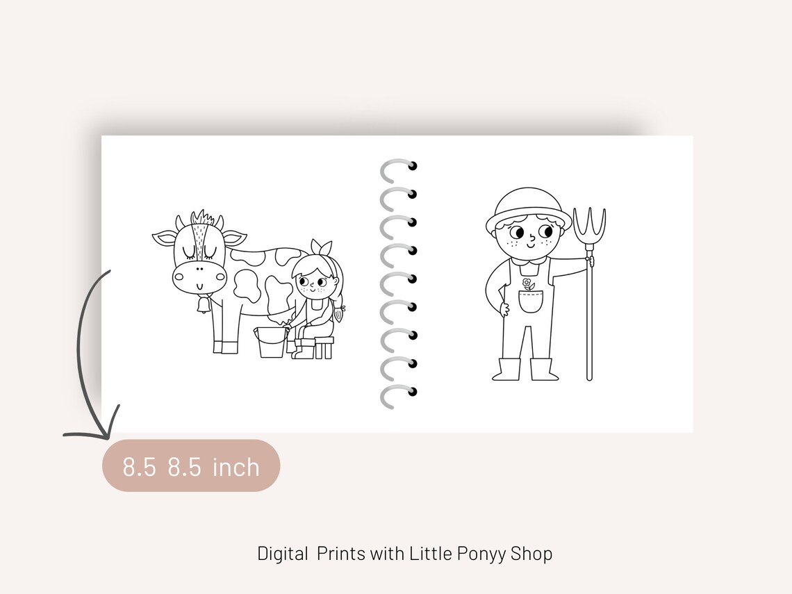 Printable Farm Coloring Book Kids and Babies Coloring Book Learning ...