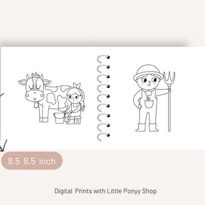Printable Farm Coloring Book Kids and Babies Coloring Book Learning ...