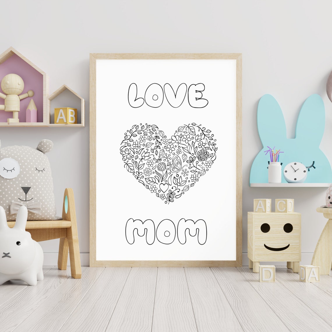 Mothers Day Printable Coloring Card, Color Your Own Mothers Day Card ...