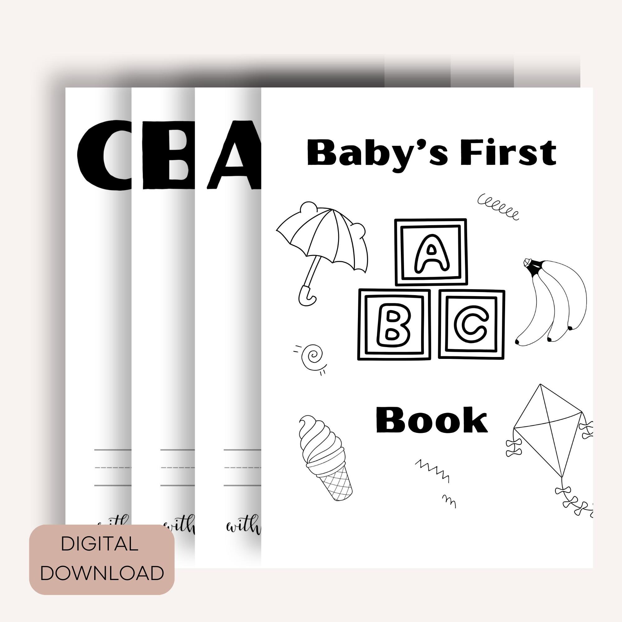 Baby's First ABC Book, Baby Shower Game Activity, Printable Alphabet ...