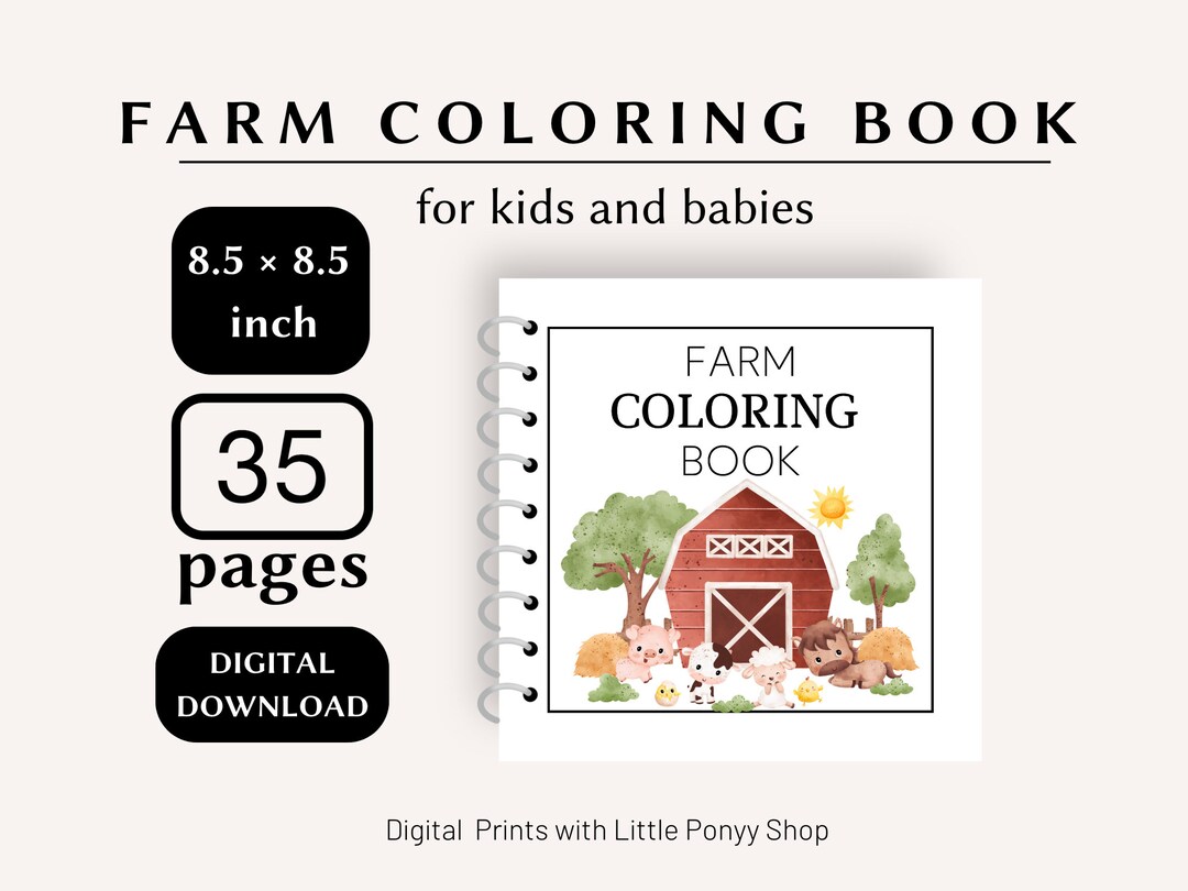 Printable Farm Coloring Book Kids and Babies Coloring Book Learning ...