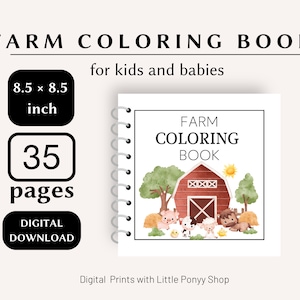 Printable Farm Coloring Book Kids and Babies Coloring Book Learning ...