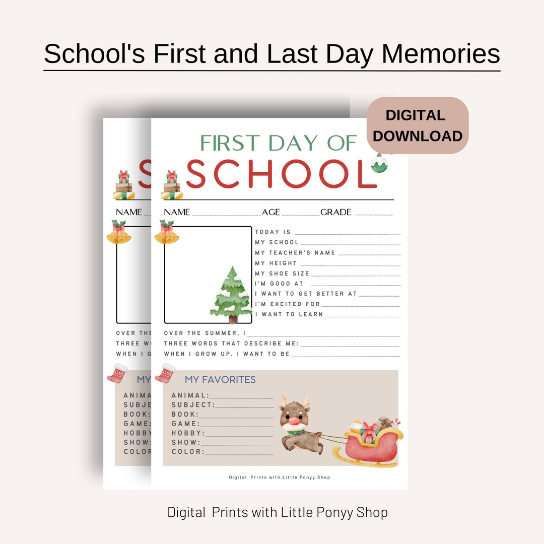 Printable First and Last Day of School Questionnaire, School Interview ...