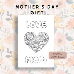 Mothers Day Printable Coloring Card, Color Your Own Mothers Day Card ...