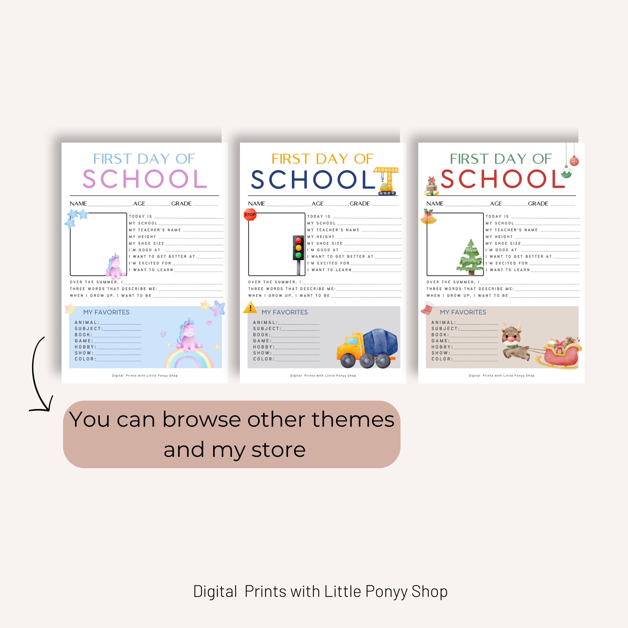 Printable First and Last Day of School Questionnaire, School Interview ...