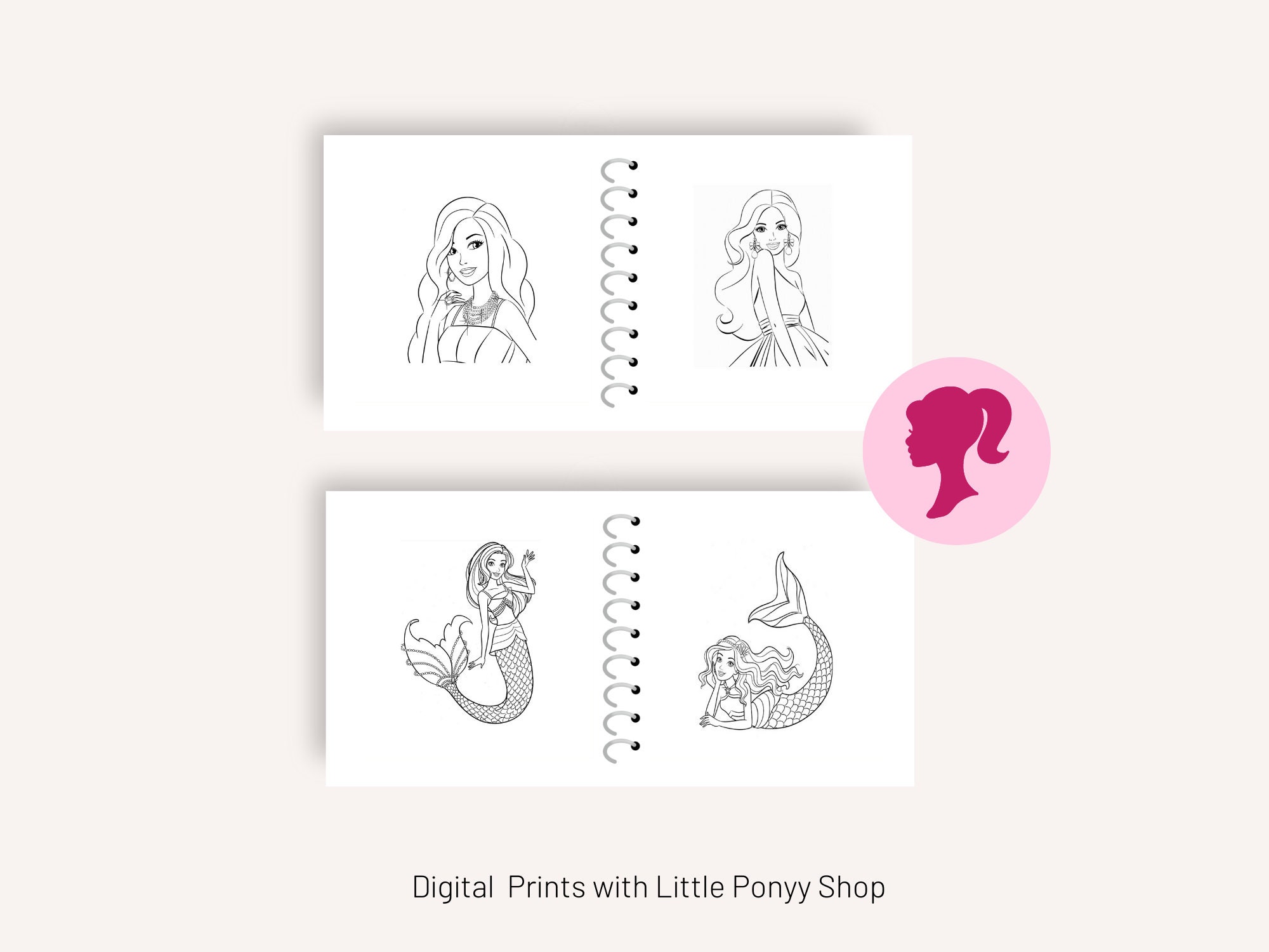 Barbie Coloring Book ,gift for Girls , Coloring Pages , Themed Barbie ...