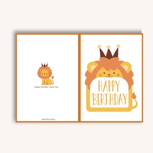 Printable Birthday Card Animal-themed Funny Kids Card Birthday Card ...