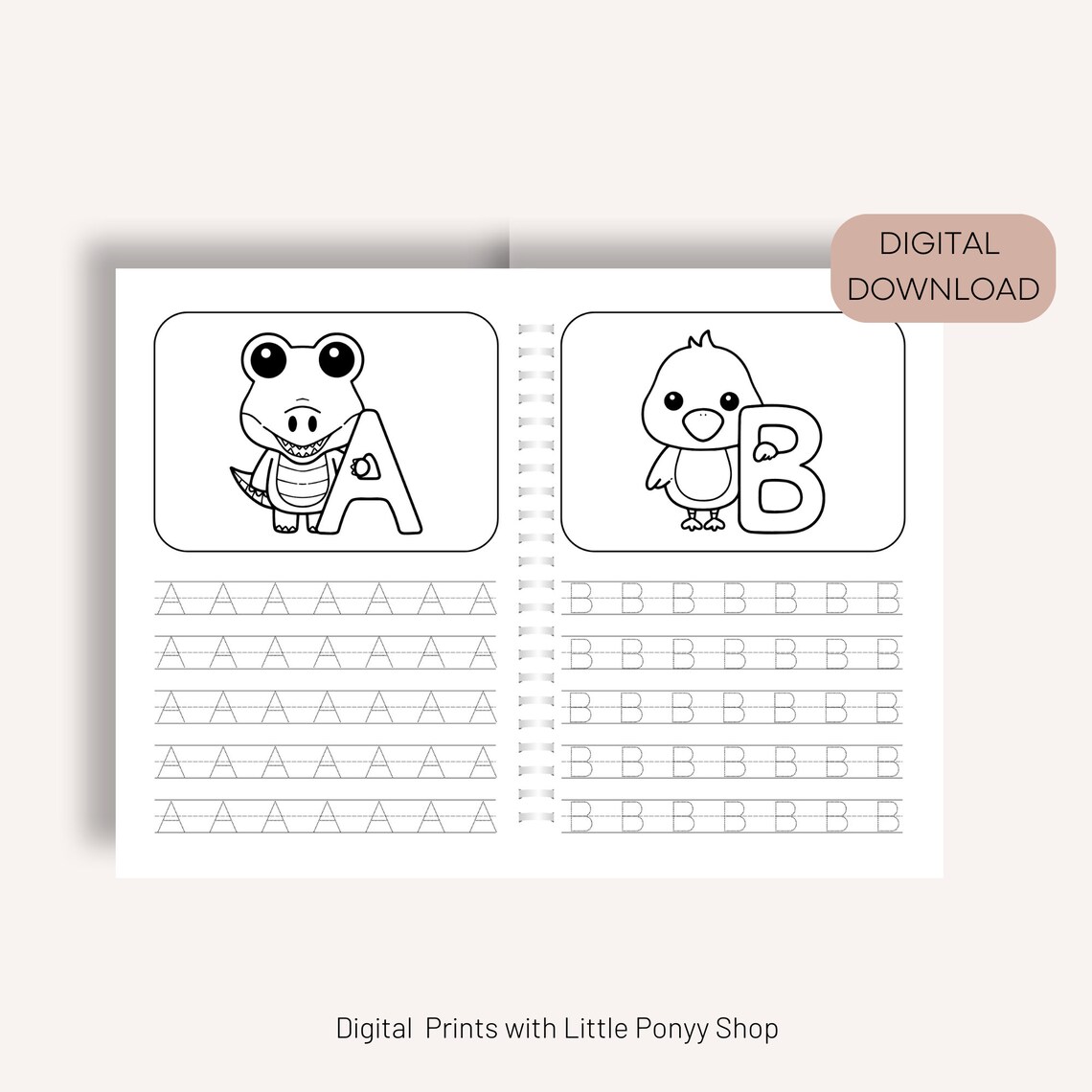 Alphabet Tracing Worksheets A-Z ABC Tracing Workbook Handwriting ...