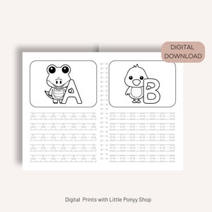 Alphabet Tracing Worksheets A-Z ABC Tracing Workbook Handwriting ...