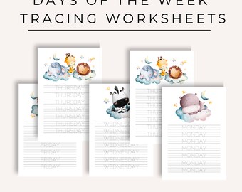 Days of the Week Tracing / Printable Downloads for Pre-k & Kindergarten ...