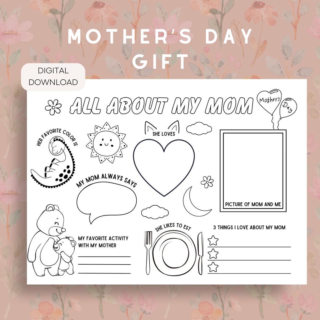 All About My Mothers Day Gift Questionnaire,mother's Day Gift ...