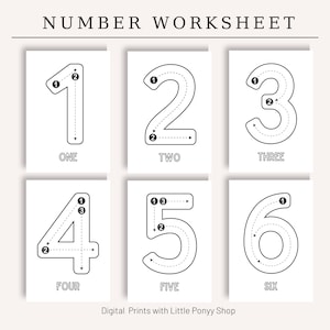 1-20 Number Tracing, Preschool Worksheet Printable, Handwriting ...