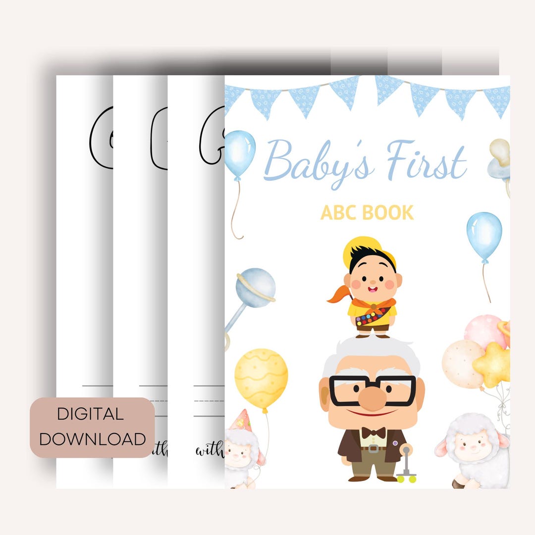 Up Theme, Baby's First ABC Book for Baby Shower , Editable ABC Book ...