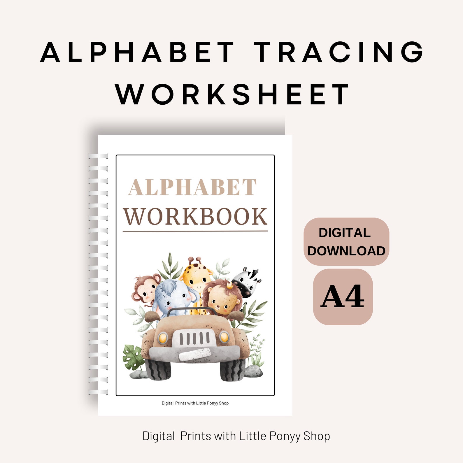 Alphabet Tracing Worksheets A-Z ABC Tracing Workbook Handwriting ...