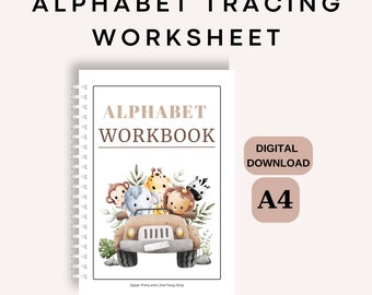 Alphabet Tracing Worksheets A-Z ,ABC Tracing Workbook ,handwriting ...