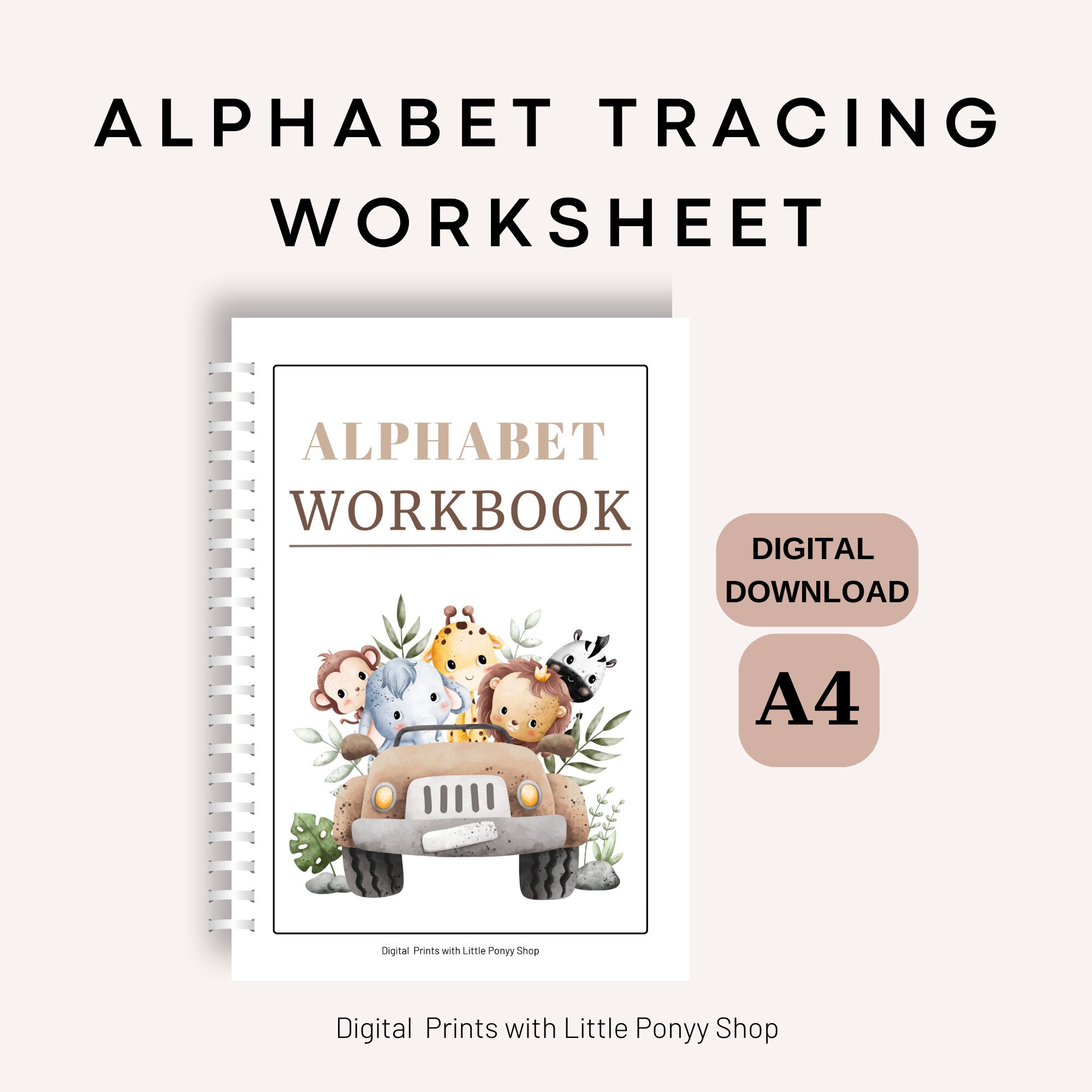 Alphabet Tracing Worksheets A-Z ABC Tracing Workbook Handwriting ...
