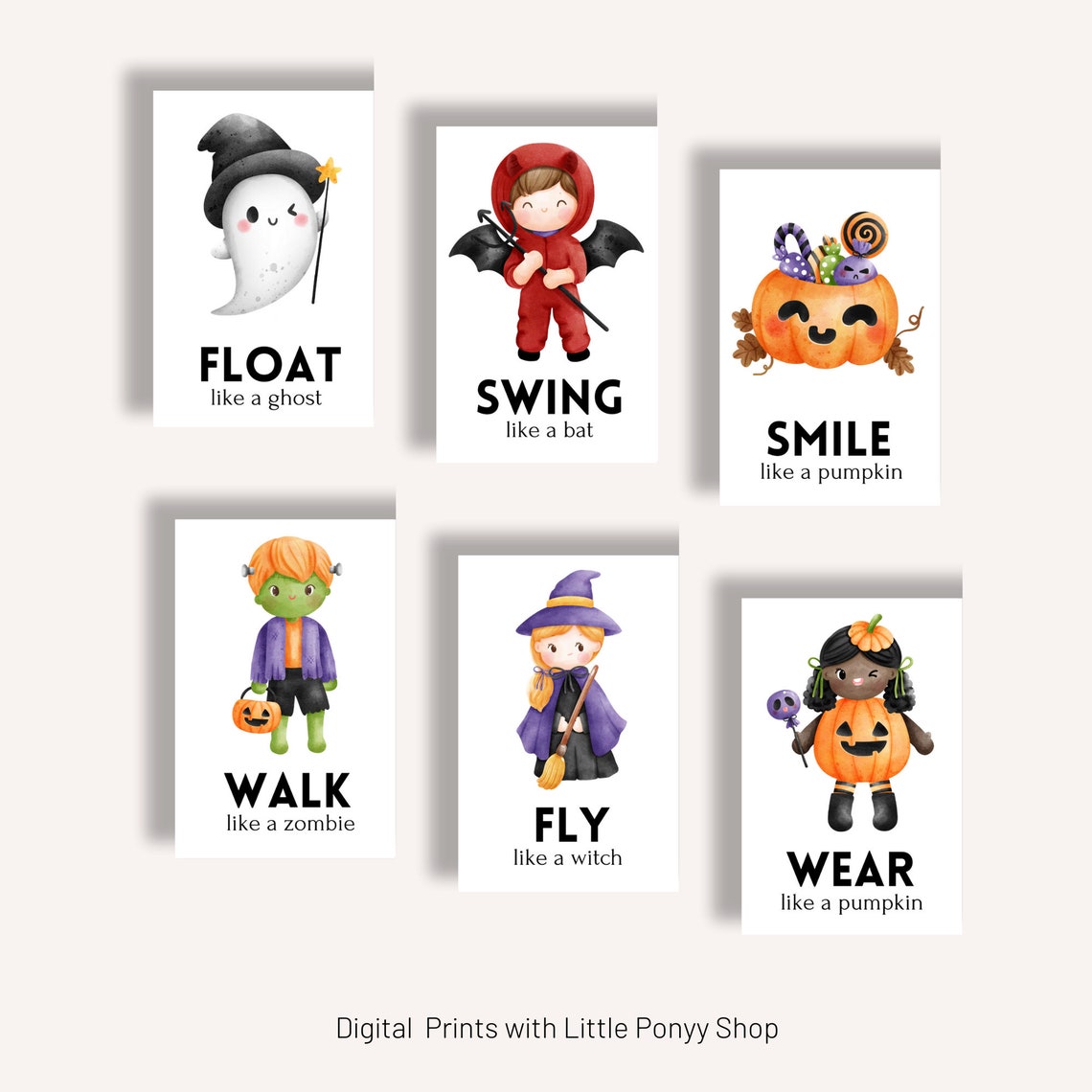 Preschool Halloween Activity Halloween Movement Cards Halloween Flash ...