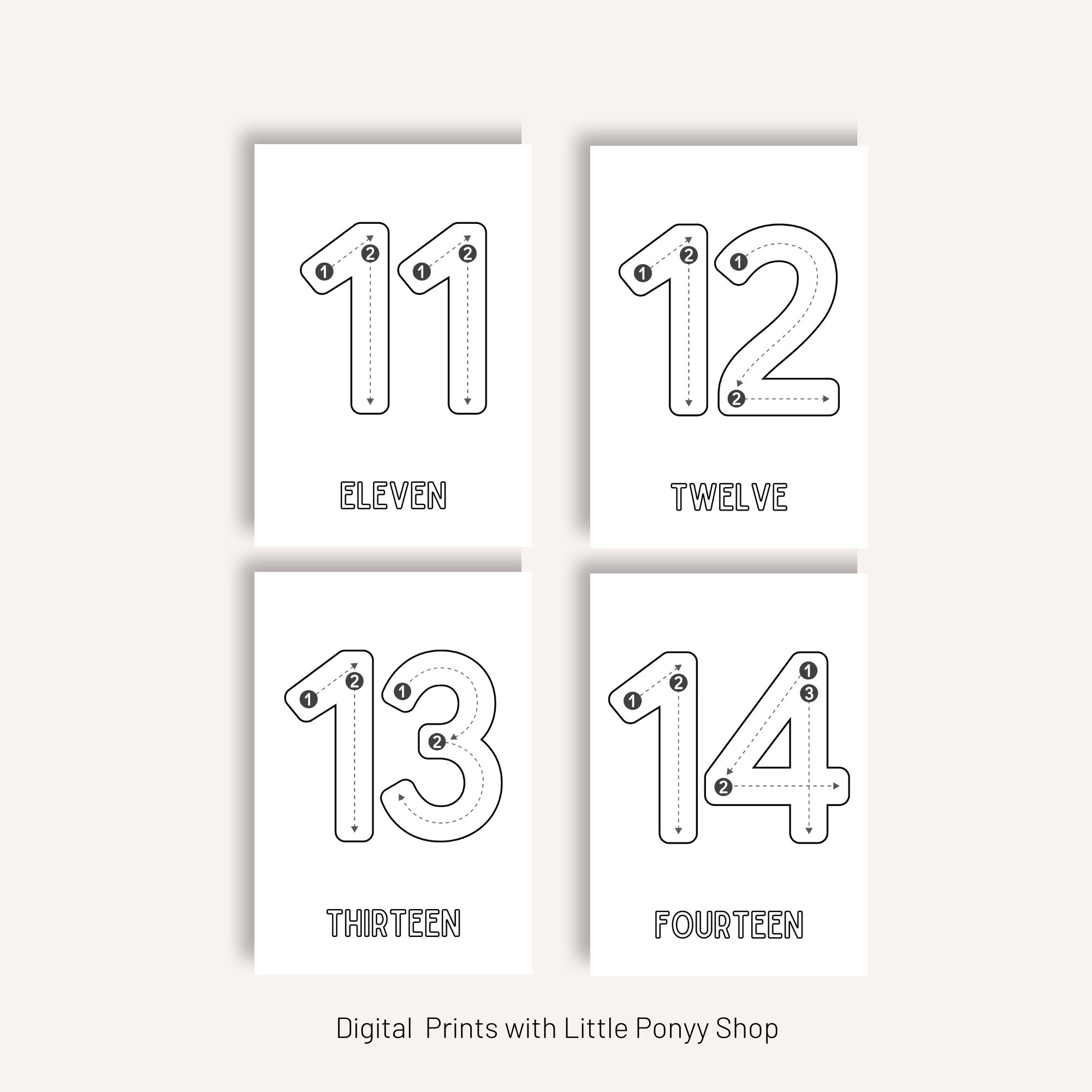 1-20 Number Tracing, Preschool Worksheet Printable, Handwriting ...