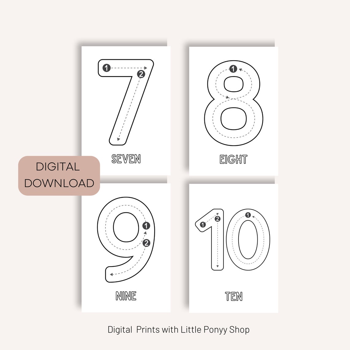 1-20 Number Tracing, Preschool Worksheet Printable, Handwriting ...