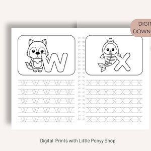 Alphabet Tracing Worksheets A-Z ABC Tracing Workbook Handwriting ...