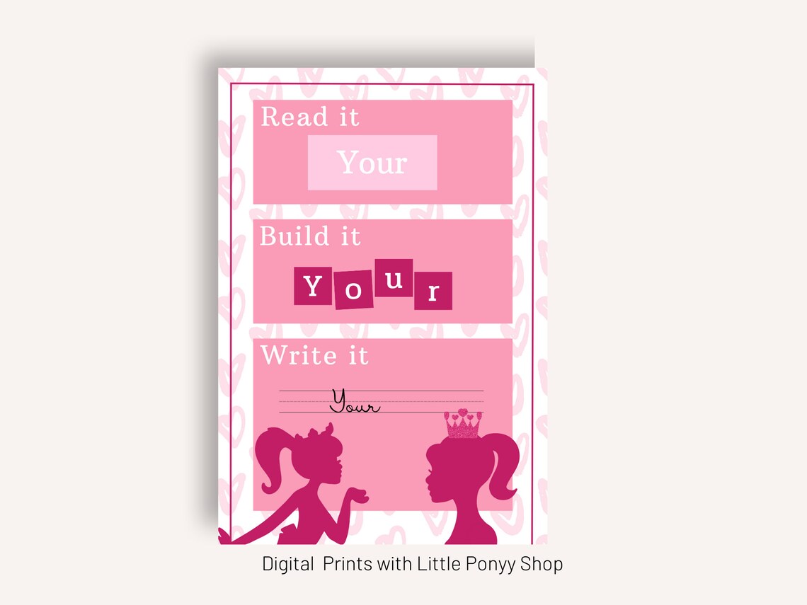 Barbie-themed Printable Sight Word Worksheets Kindergarten-1st Grade ...