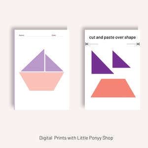 Printable Kindergarten Worksheet Cut and Glue Preschool Montessori ...