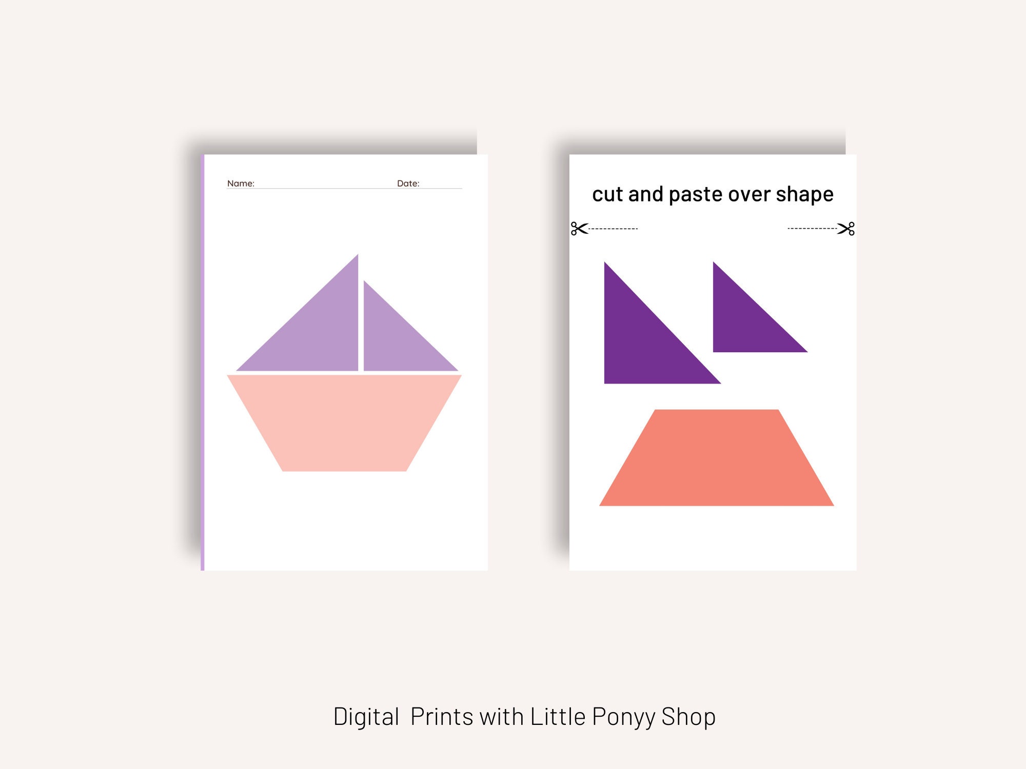 Printable Kindergarten Worksheet Cut and Glue Preschool Montessori ...