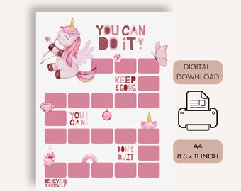 Unicorn Reward Chart | Printable Unicorn Behavior Chart | Daily Chore ...