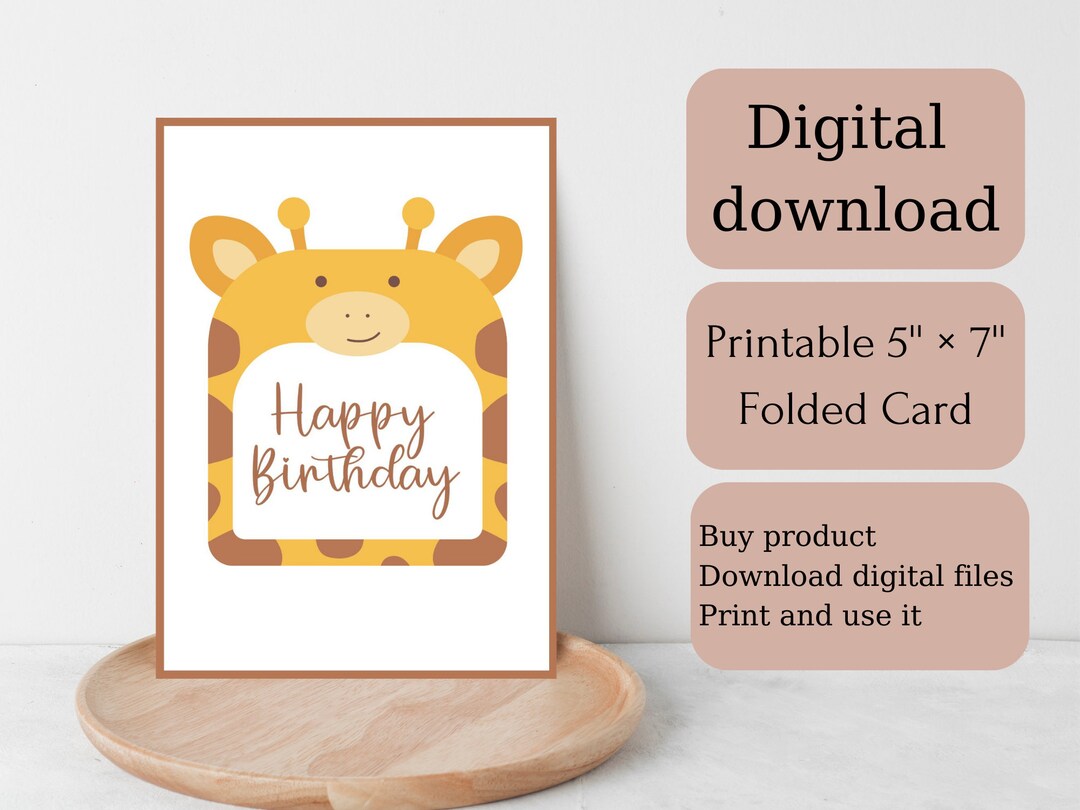Digital Birthday Card Printable Birthday Card for Kids Birthday Cute ...