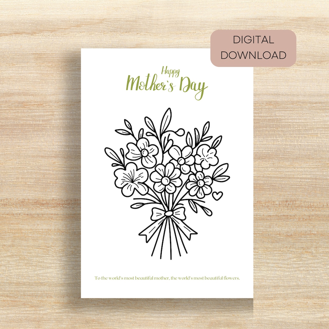 Mother's Day Printable Gift ,coloring Mother's Day Keepsake, Love You ...