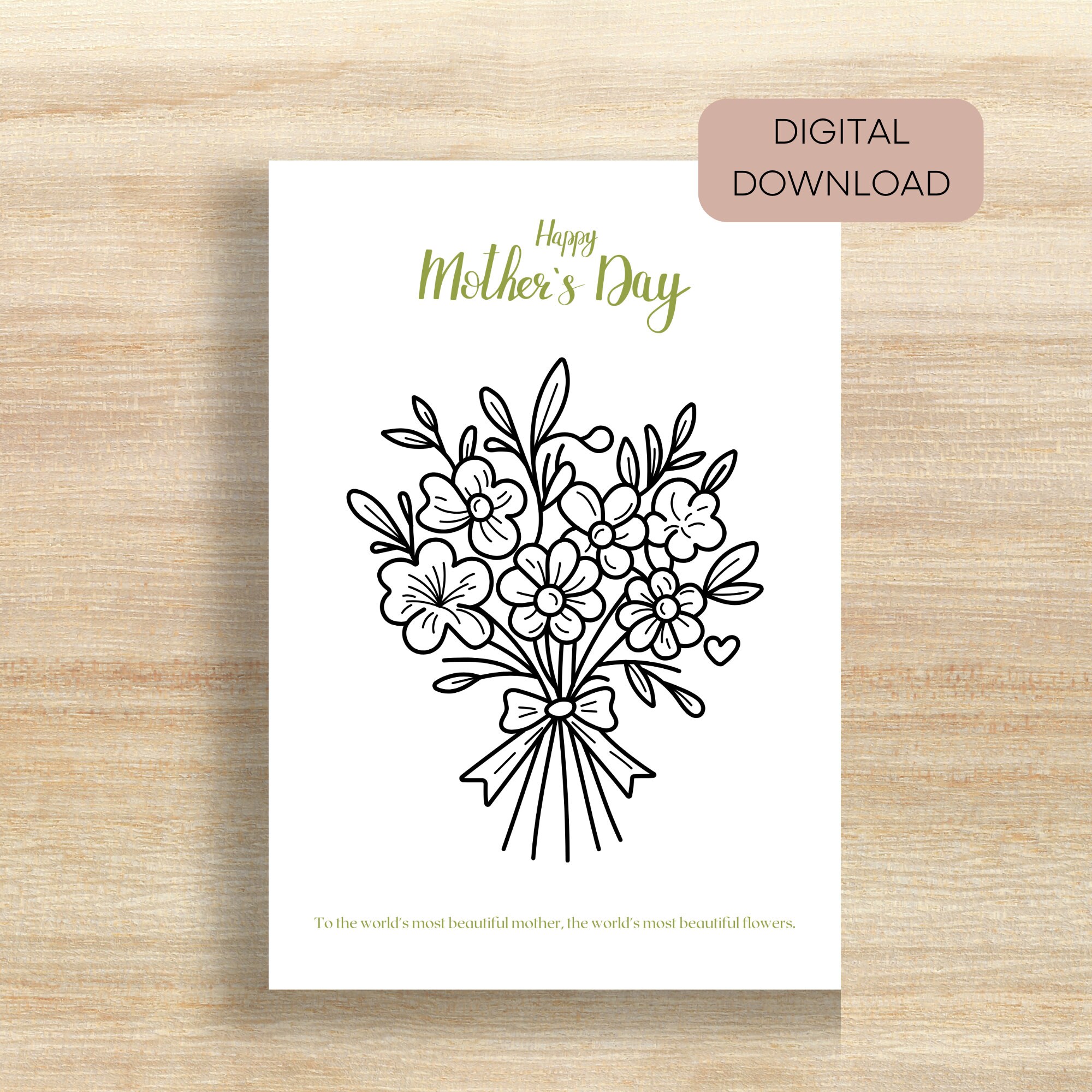 Mother's Day Printable Gift ,coloring Mother's Day Keepsake, Love You ...