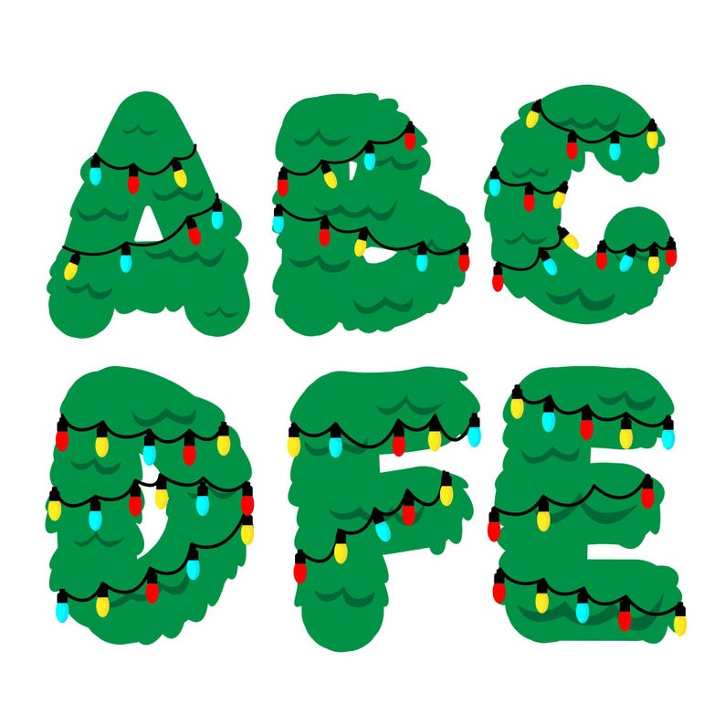 Christmas Alphabet PNG Christmas Letters Numbers Clipart Santa Alphabet ...