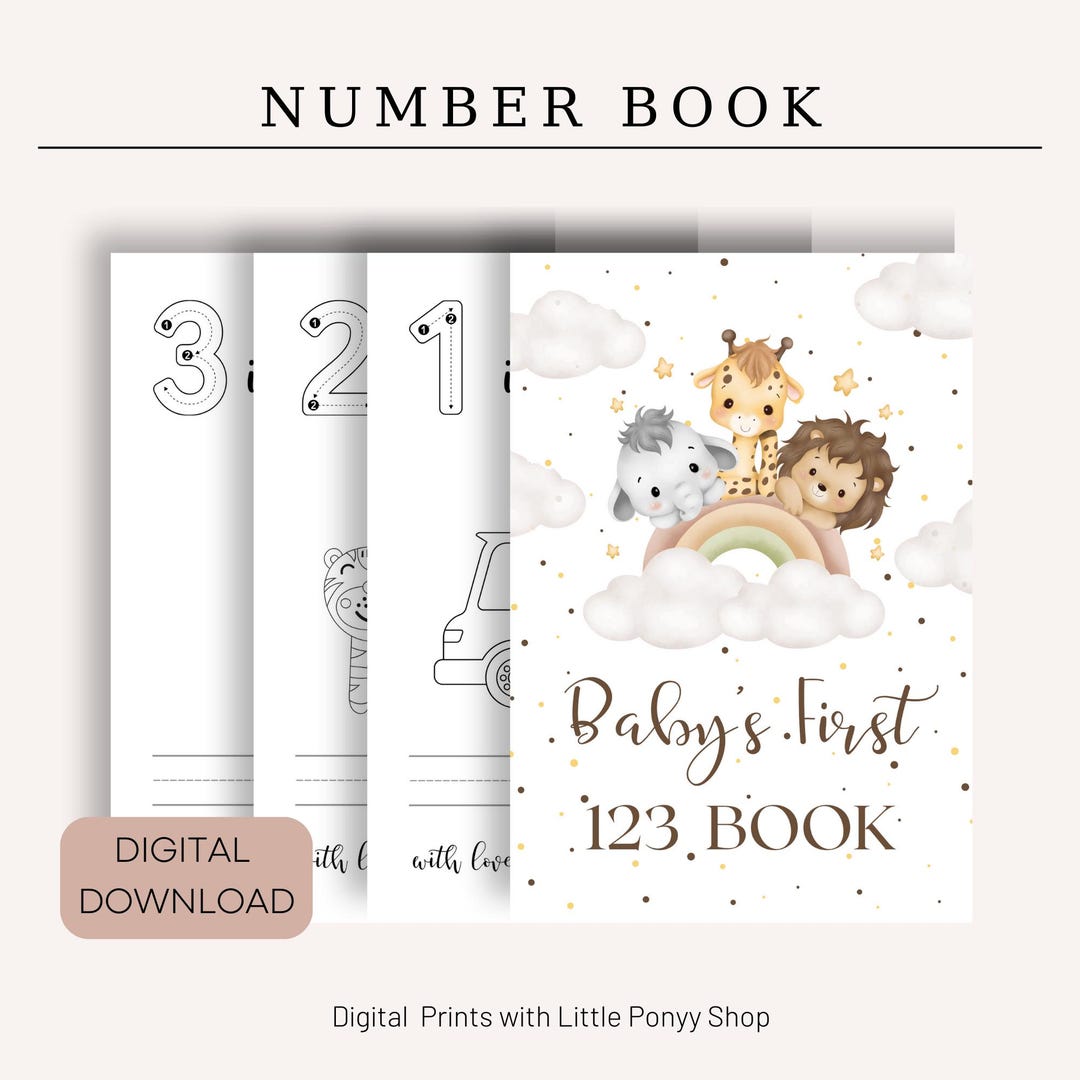 Editable Baby's First 123 Book Baby Shower Coloring Pages Baby Shower ...