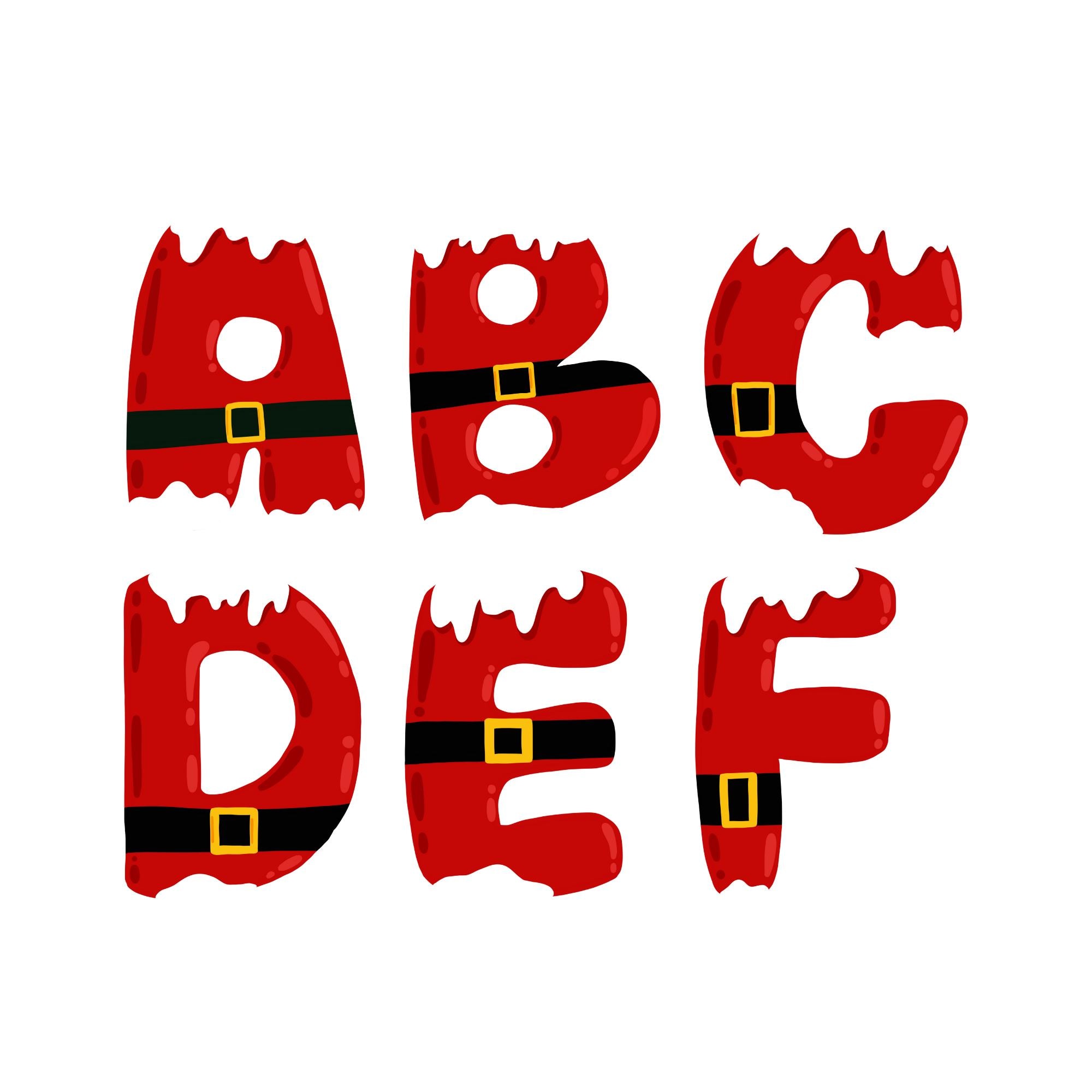 Christmas Alphabet PNG Christmas Letters Numbers Clipart Santa Alphabet ...
