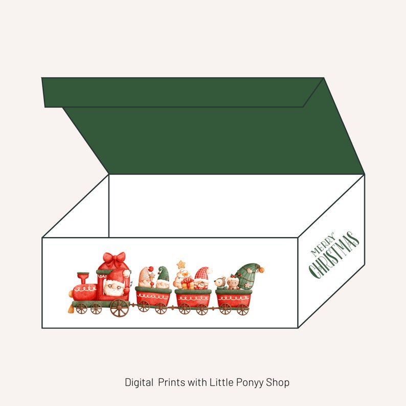 Digital Christmas Rectangle Box Template Svg, , Rectangular Box Cut ...