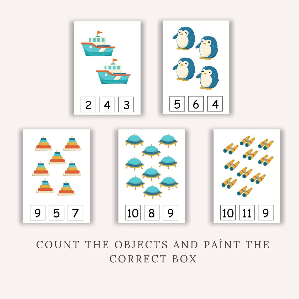 Colorful Number Matching Worksheet, Number Matching Game, Number ...