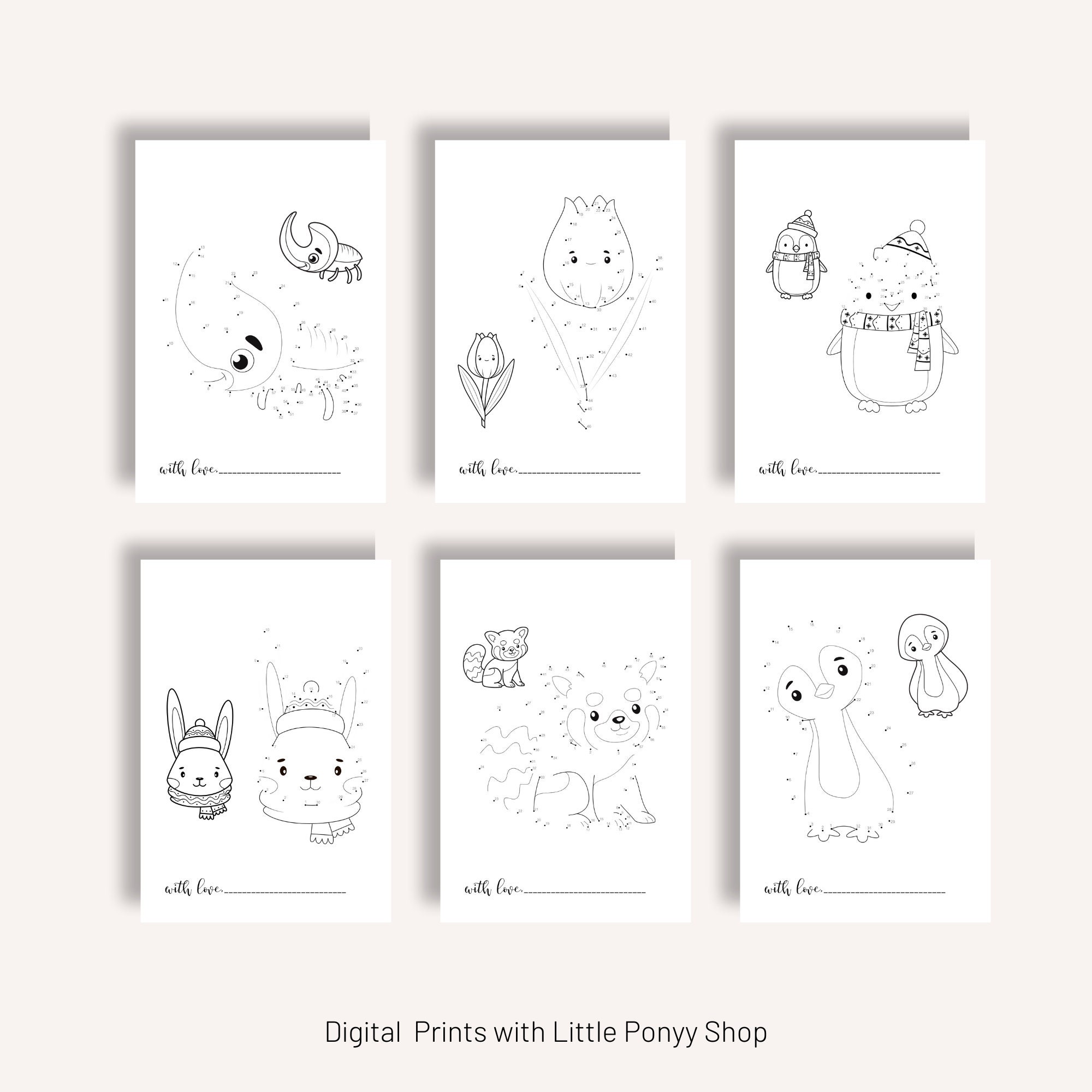 Dot to Dot Printable Book for Kids Learning Games Children Worksheet ...