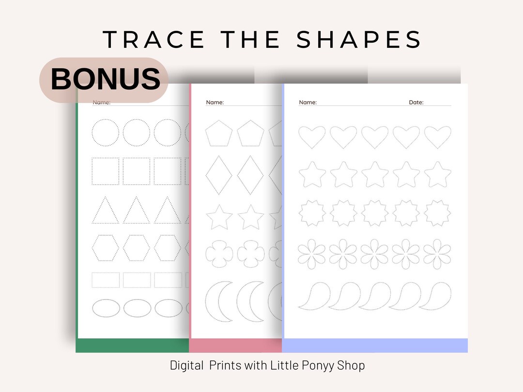 Preschool Learning Worksheets Printable Preschool Activities Trace the ...