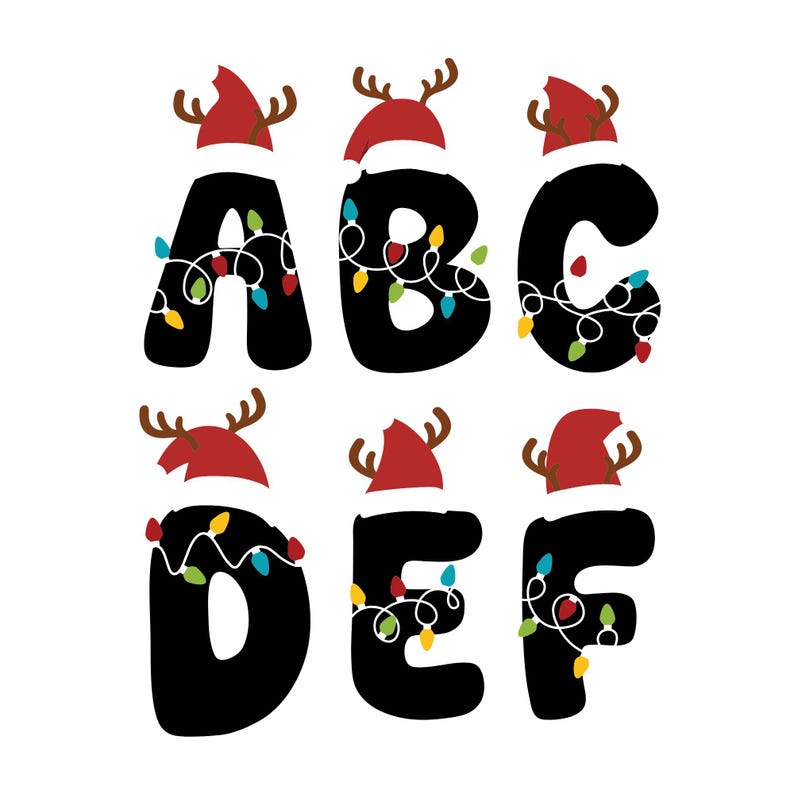 Christmas Alphabet PNG Christmas Letters Numbers Clipart Santa Alphabet ...