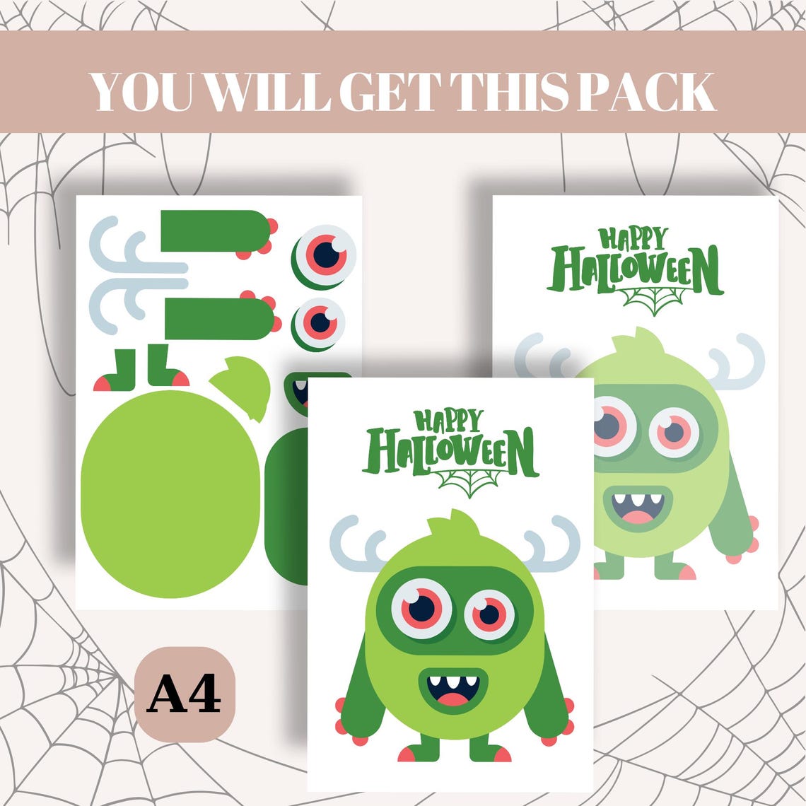 Printable Monster Craft Template | Halloween Activities | Color, Cut ...