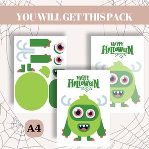 Printable Monster Craft Template | Halloween Activities | Color, Cut ...