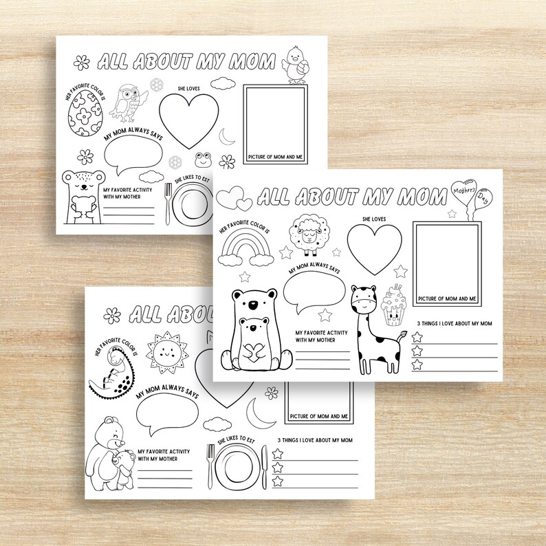 All About Mom, Mothers Day Gift, All About My Mom Printable, Mothers ...