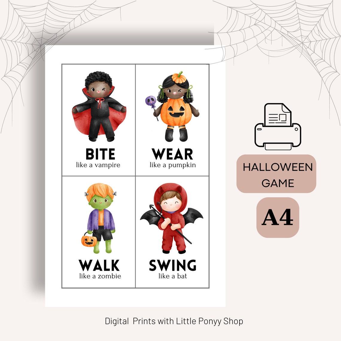 Preschool Halloween Activity Halloween Movement Cards Halloween Flash ...