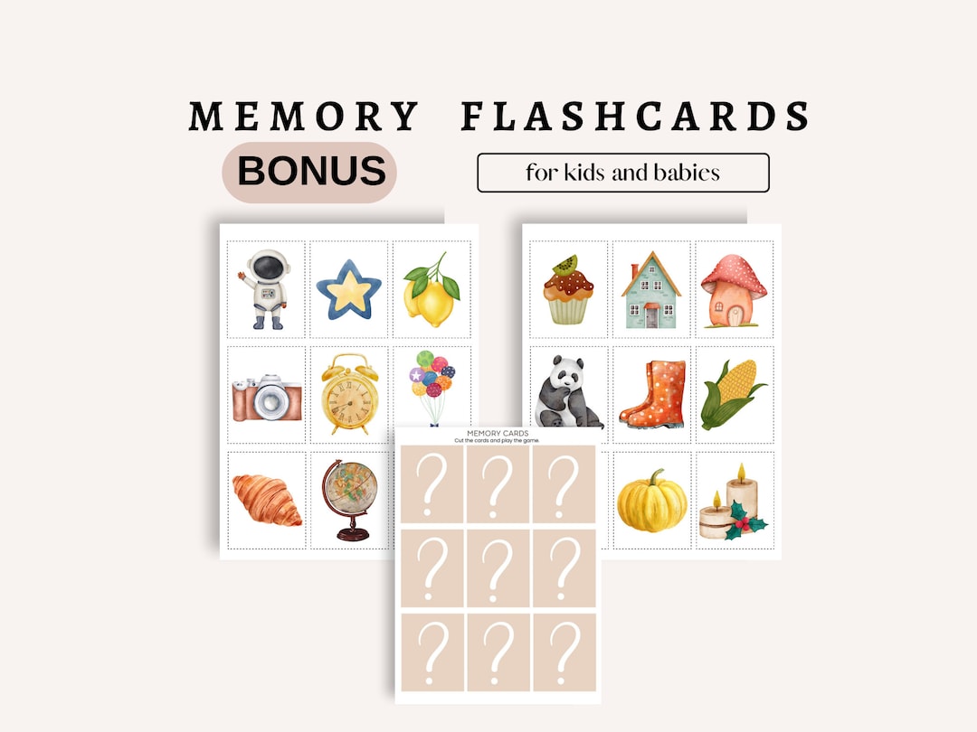 Printable Preschool Game Memory Flashcards Montessori Materials ...