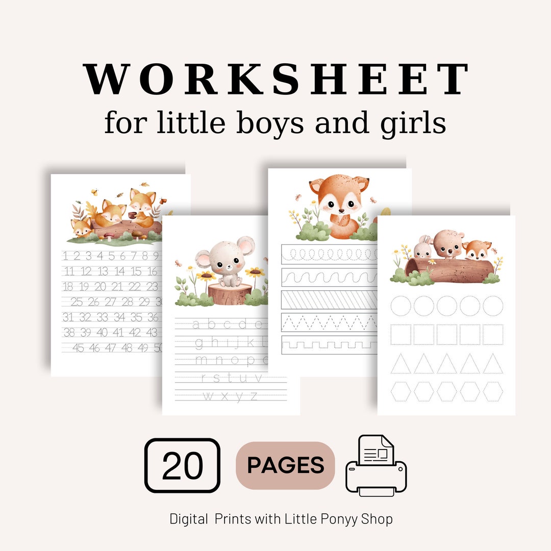 Printable Name Tracing Bundle Handwriting Practice Trace Number Writing ...